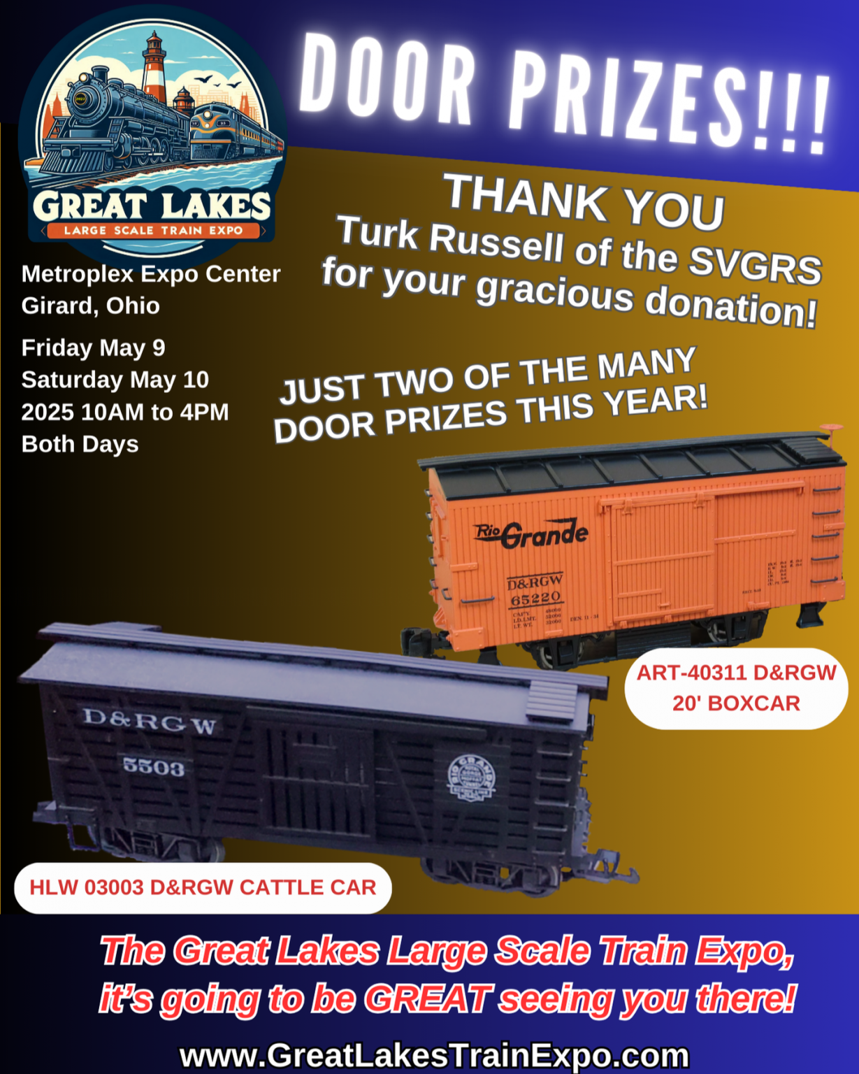36 Days & Counting Door Prize Additions - Great Lakes Large Scale Train ...